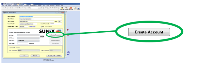 SMS Setup Instructions - SUNIX Retail Practice Management Solutions