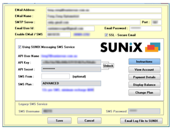 SMS Setup Instructions - SUNIX Retail Practice Management Solutions